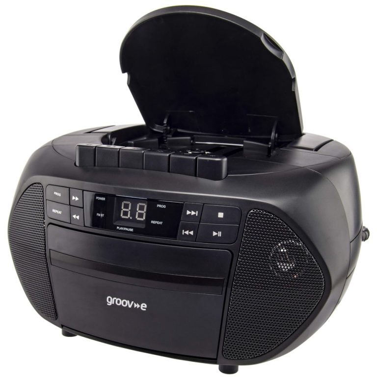 Groov-e Traditional Boombox Player CD/Tape/FM | GVPS833BK